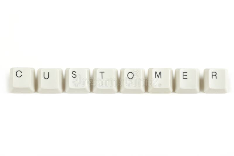 Customer from Scattered Keyboard Keys on White Stock Photo - Image of ...