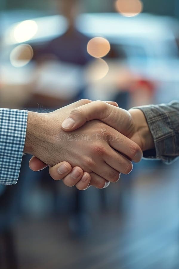 Customer Seals Deal with Insurance Agents, Shaking Hands in Front of ...