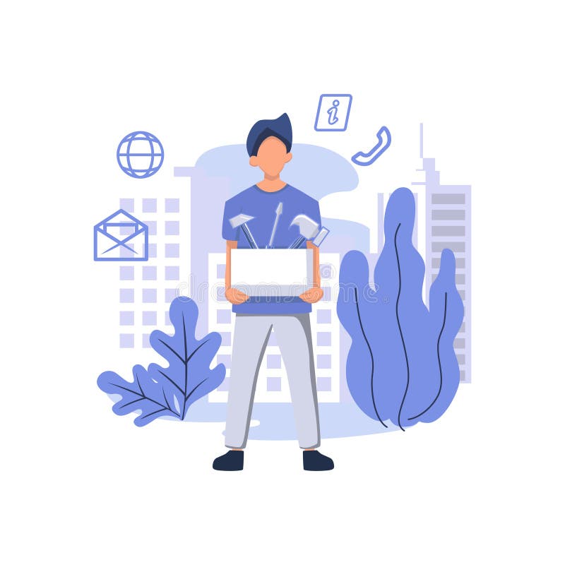 Customer Self Services Flat Style Illustration Vector Design Stock ...