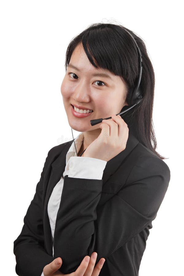 Beautiful Customer Service Operator Woman with Headset Stock Image ...