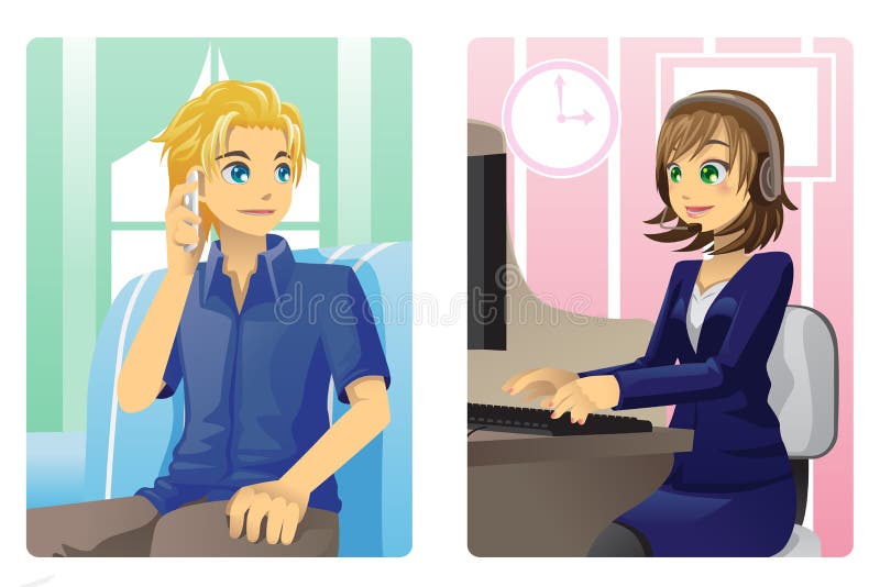 Customer service stock vector. Illustration of cartoon - 24052147