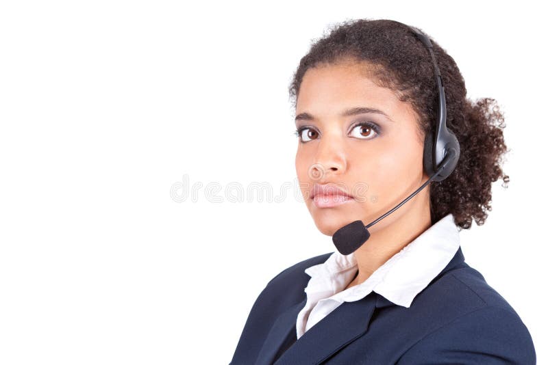 Beautiful Customer Service Girl with Headset Stock Photo - Image of ...