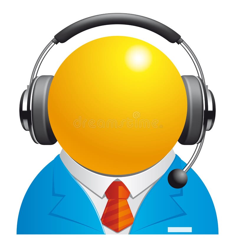 Male Customer Service Icon stock vector. Illustration of sign - 2435398
