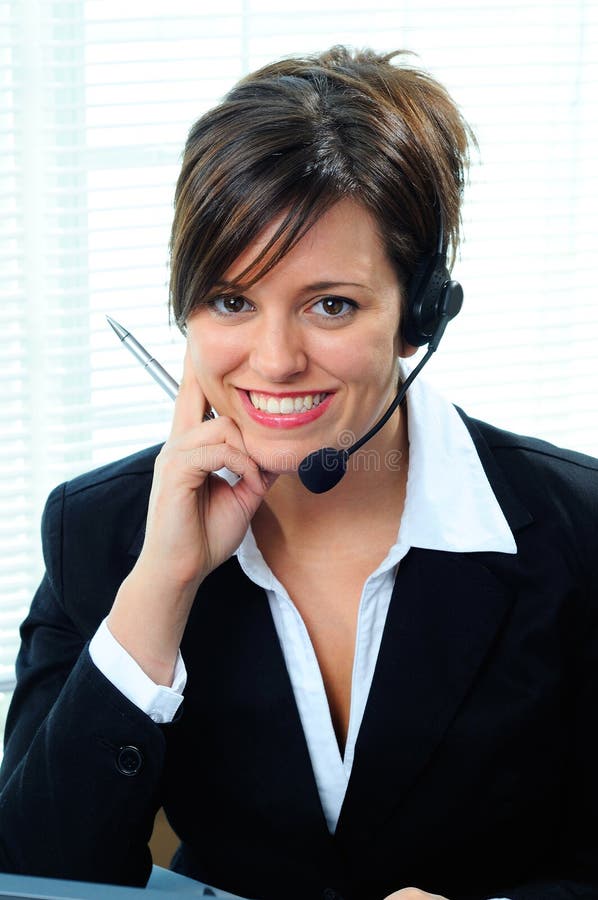 Customer Service Representative (Space for Text) Stock Image - Image of ...