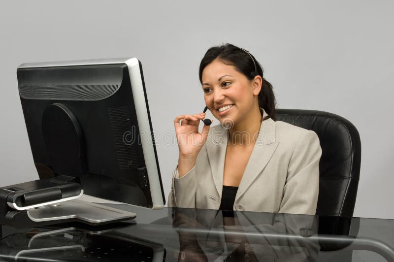 Customer service girl stock image. Image of close, help - 3300275
