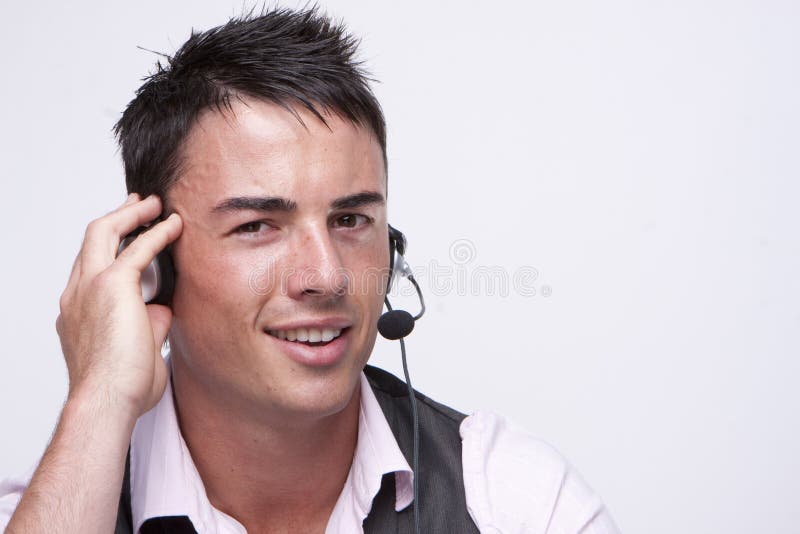 Helpful Customer Service Representative Guy Stock Image - Image of ...