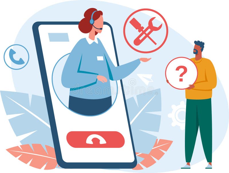 Customer Service Agent Assisting a Client by Demonstrating Settings and ...