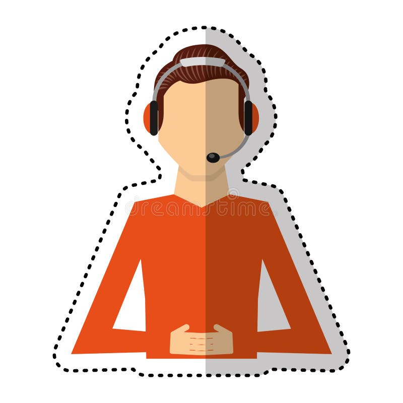 Customer Service Agent Avatar Stock Illustration - Illustration of ...