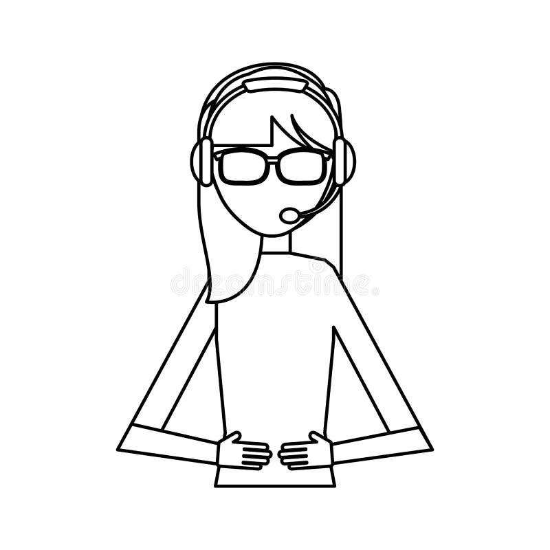 Customer Service Agent Avatar Stock Illustration - Illustration of ...