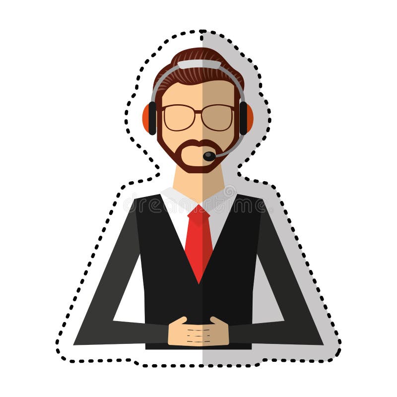 Customer Service Agent Avatar Stock Illustration - Illustration of ...