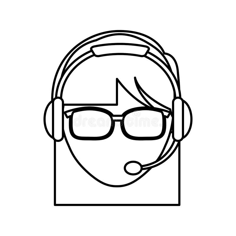 Customer Service Agent Avatar Stock Illustration - Illustration of ...