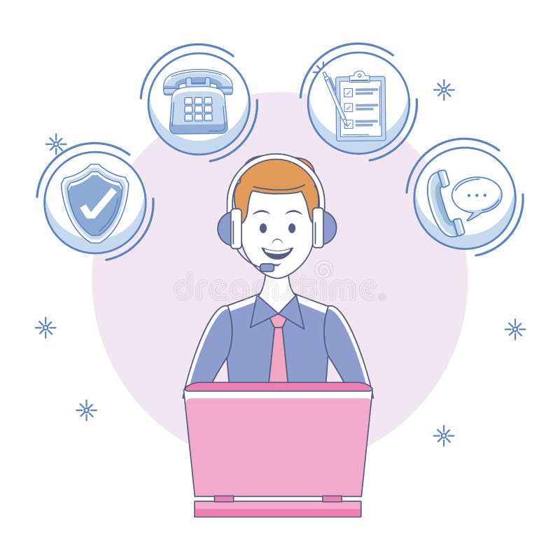 Customer service agent stock vector. Illustration of feedback - 115844321