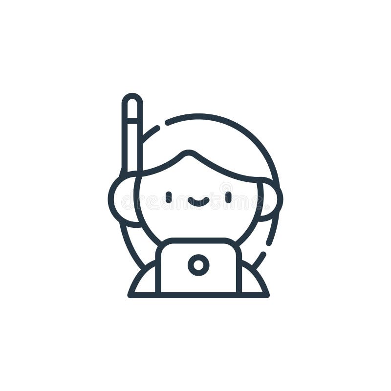 Customer Service Agent Icon Vector from Cyber Security Concept. Thin ...
