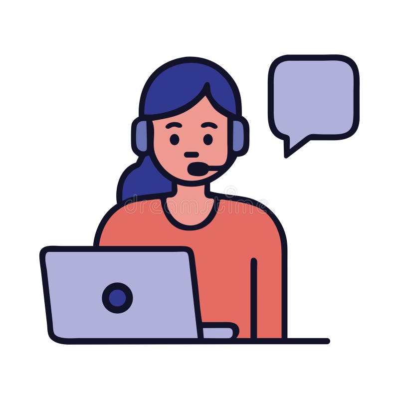 Customer Service Agent Tech Gadget Stock Vector - Illustration of tech ...