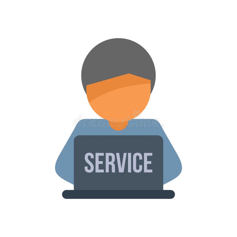 Customer Service Agent Working on a Laptop Computer Stock Vector ...