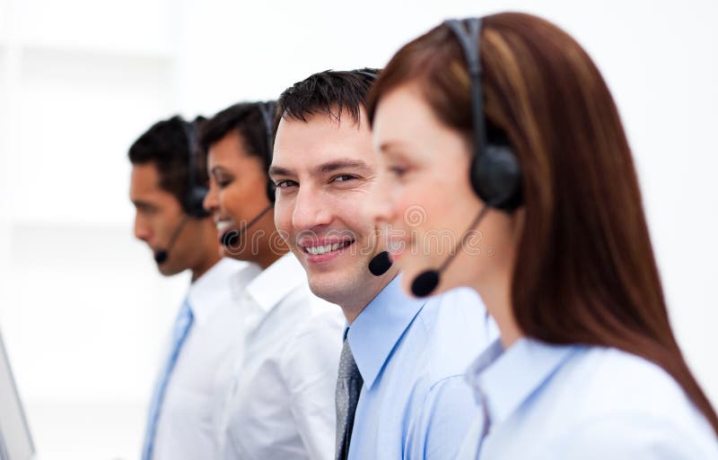 Customer Service Agents in a Call Center Stock Image - Image of ...