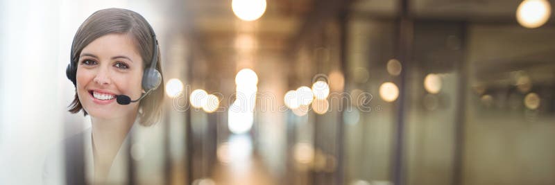 Customer Service Assistants with Headsets with Technology Interface ...