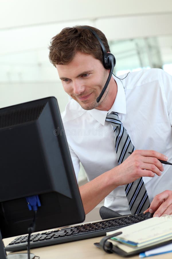 Customer Service Assistant at Work Stock Image - Image of office ...