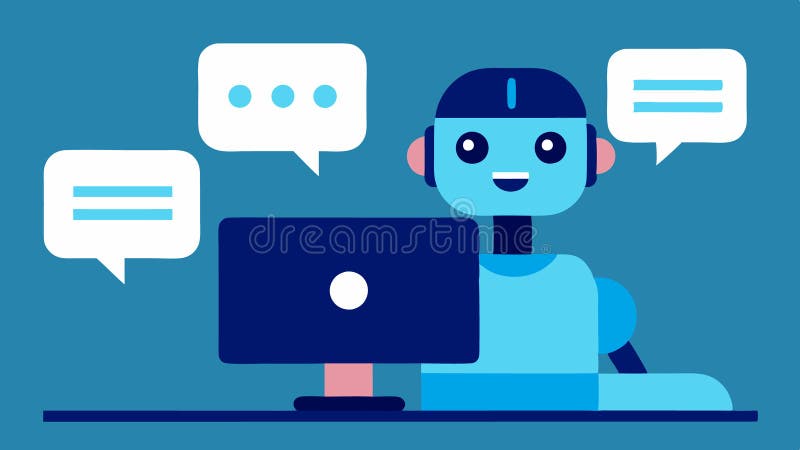 Customer Service Automation a Friendly Robot Interacting with a ...