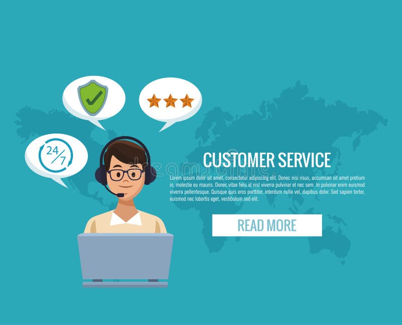 Customer service banner stock vector. Illustration of help - 115844499
