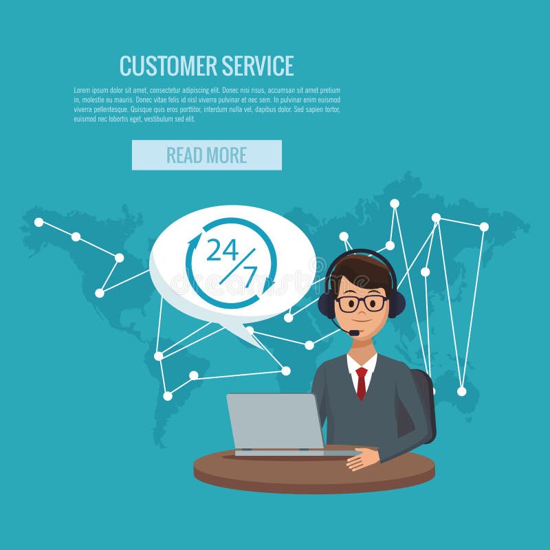 Customer service banner stock vector. Illustration of help - 115844523