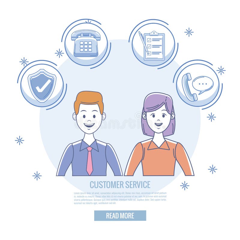 Customer service banner stock vector. Illustration of layout - 115844338