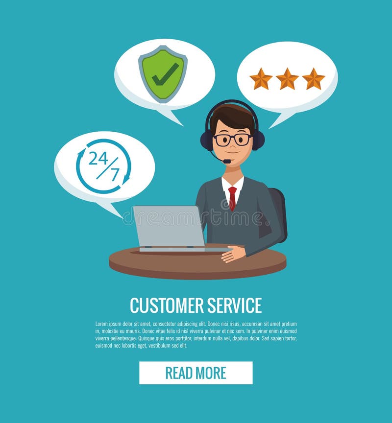 Customer service banner stock vector. Illustration of concept - 115844455