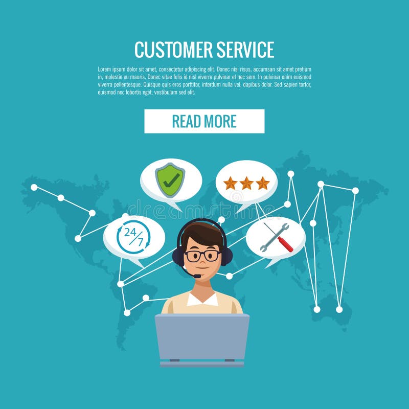 Customer service banner stock vector. Illustration of infographic ...