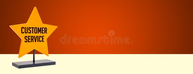 Customer Service Banner with Yellow Start Copy Space Stock Photo ...