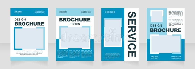 Customer Service Blue Blank Brochure Layout Design. Client Support ...
