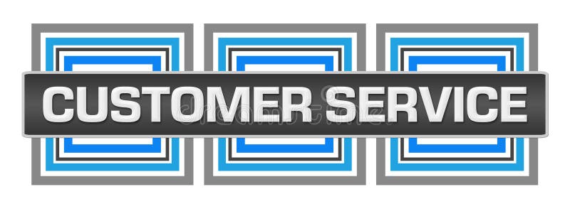 Customer Service Blue Grey Border Squares Horizontal Stock Illustration ...