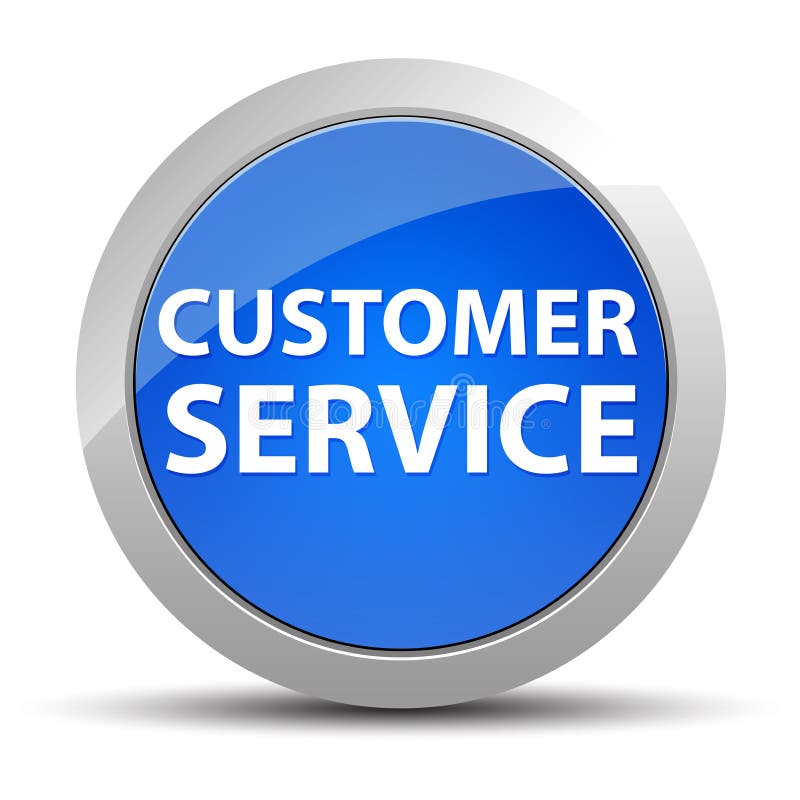 Customer Service Blue Round Button Stock Illustration - Illustration of ...