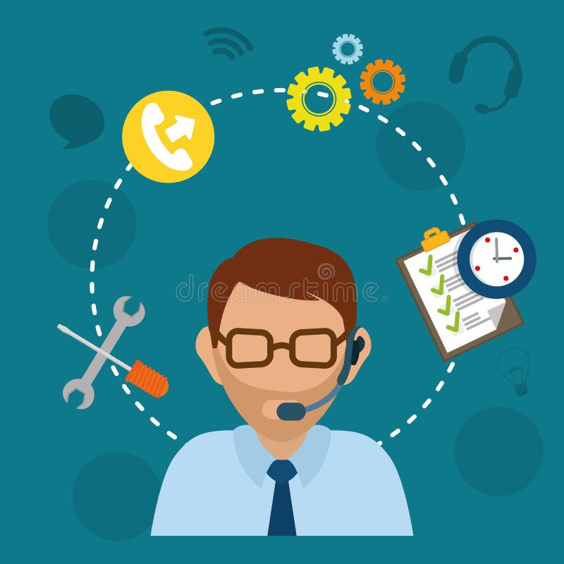 Customer Service and Call Center Stock Vector - Illustration of project ...