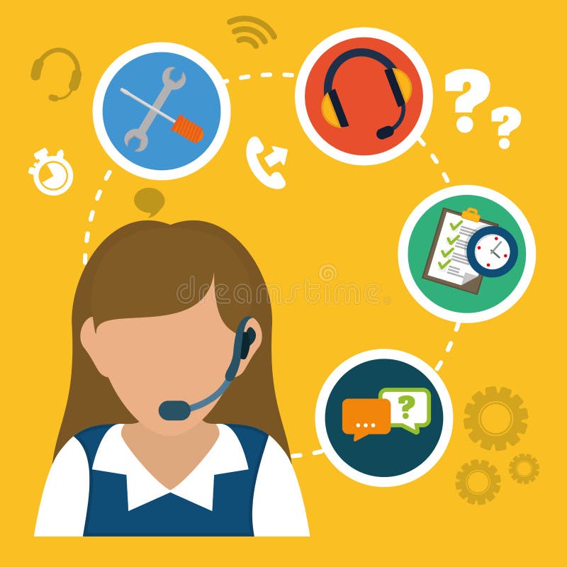 Customer Service and Call Center Stock Vector - Illustration of person ...
