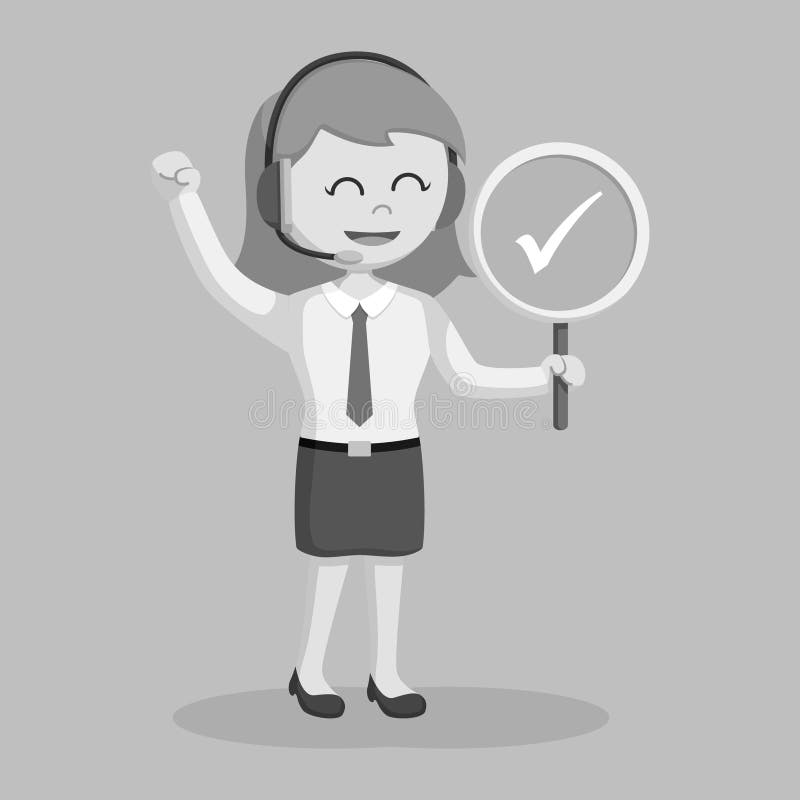 Customer Service Character Profession Design Vector Black and White ...