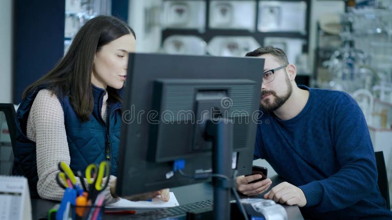 Customer Service at the Checkout Counter Stock Footage - Video of ...