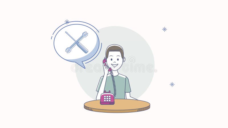 Customer Service Client Calling Character Stock Video - Video of call ...