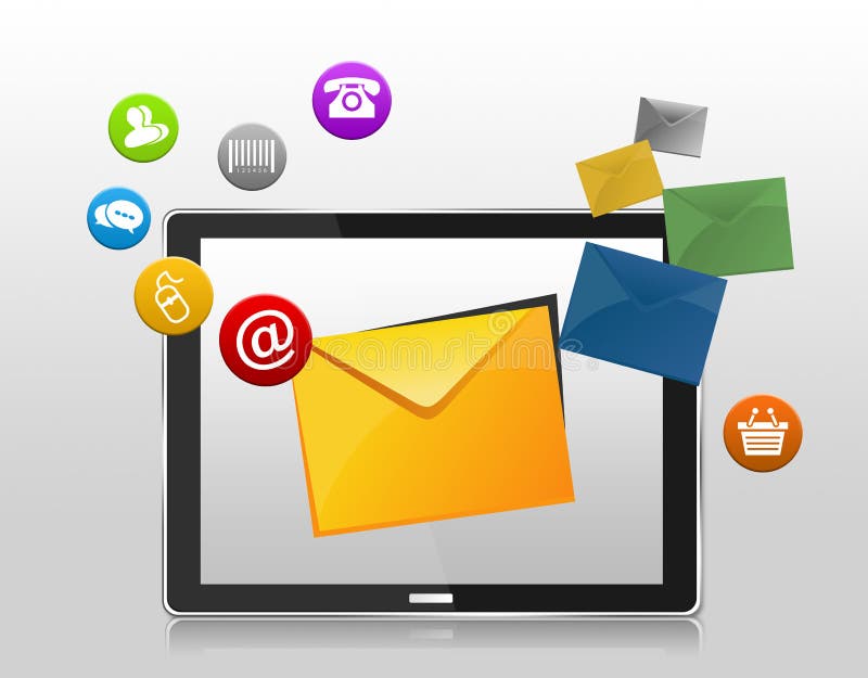 Customer Service Concept with Icons on Smartphone Stock Illustration ...