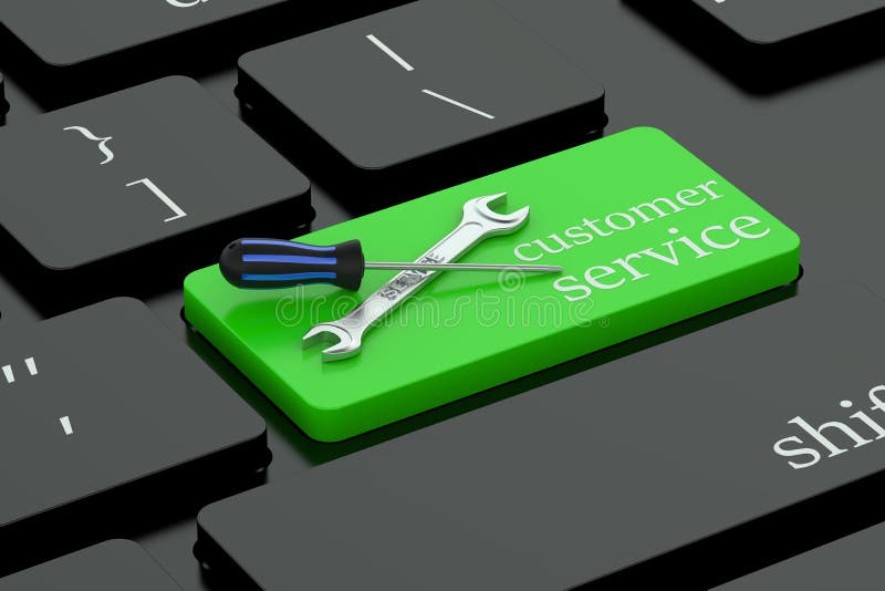 Customer Service Concept on Keyboard Button Stock Illustration ...