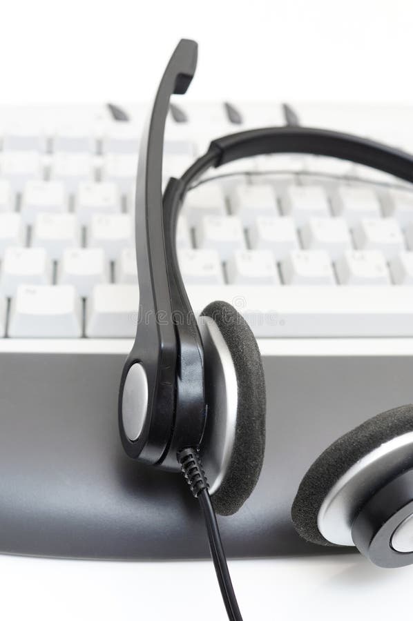 Customer Service Concept with Keyboard and Headset Stock Photo - Image ...