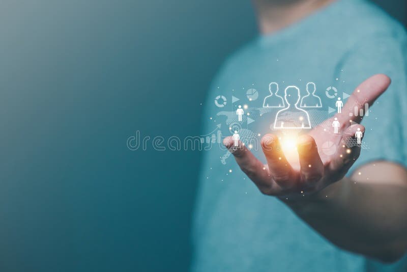 Customer Service Concept, Man Hand Hold World Map and Business Digital ...