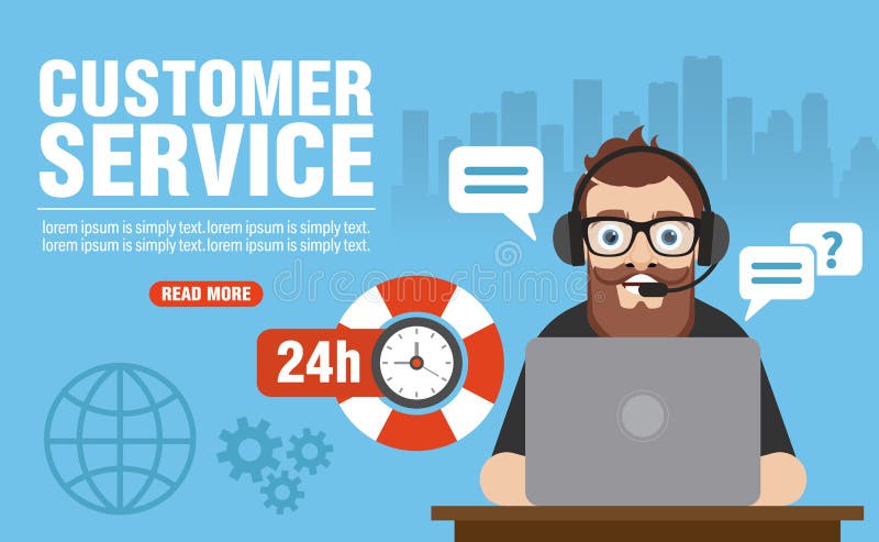 Customer Service Concept Modern Design Flat Banner Stock Vector ...