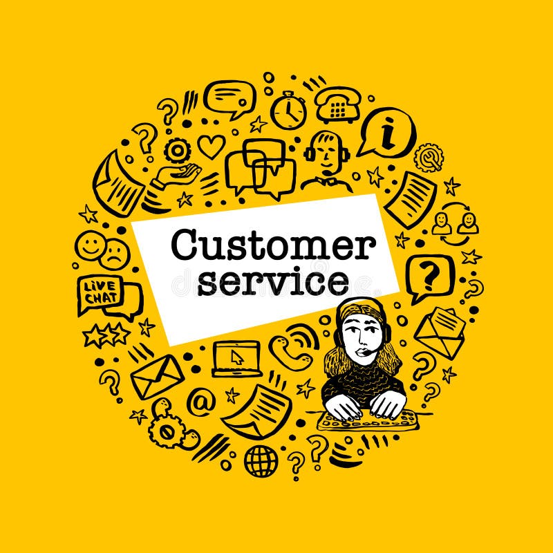Customer Service Concept. Online Chat Stock Vector - Illustration of ...