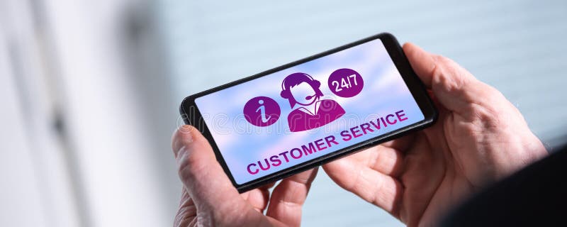Customer Service Concept on a Smartphone Stock Photo - Image of help ...