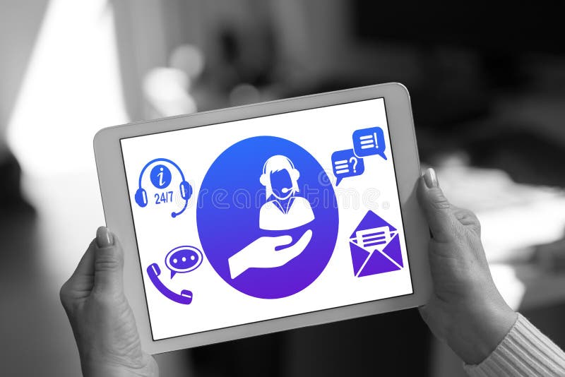 Customer Service Concept on a Tablet Stock Image - Image of tablet ...