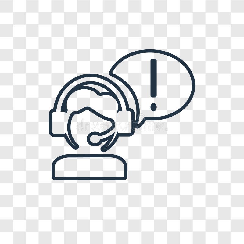 Customer Service Concept Vector Linear Icon Isolated on Transparent ...