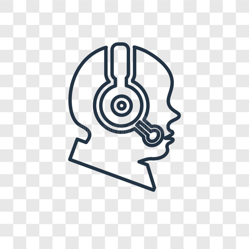 Customer Service Concept Vector Linear Icon Isolated on Transparent ...