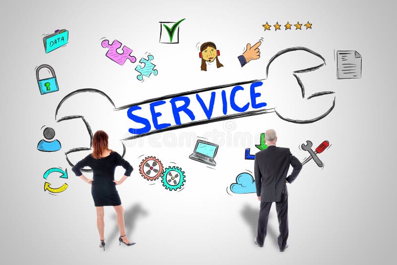 Customer Service Concept Watched by Business People Stock Image - Image ...
