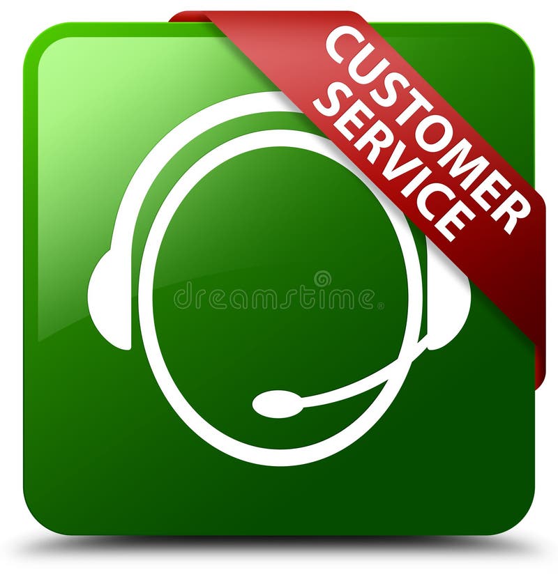 Customer Service Customer Care Icon Green Square Button Stock ...