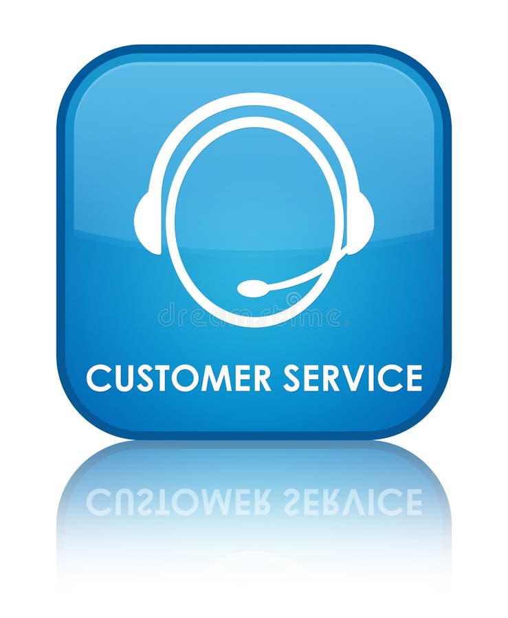Customer Service (customer Care Icon) Special Cyan Blue Square B Stock ...